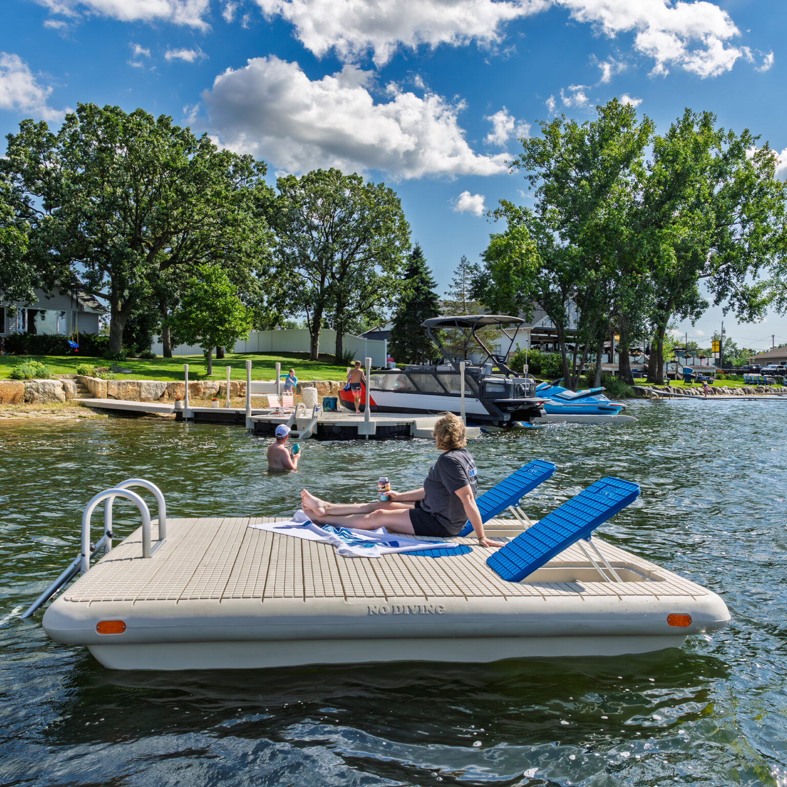 Otter Island Swim Raft - Wave Armor - Floating Docks